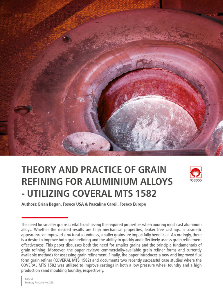 Grain Refining Aluminium Alloys Guide | PDF | Foundry | Nucleation