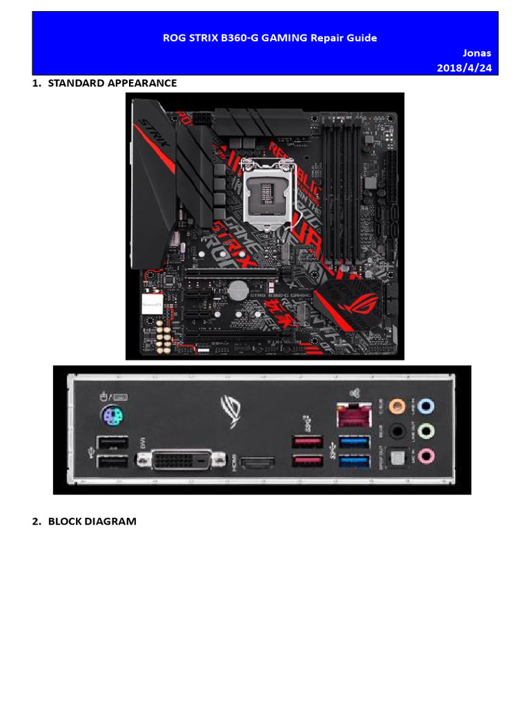 Asus Rog Strix B360-G Gaming RG | PDF