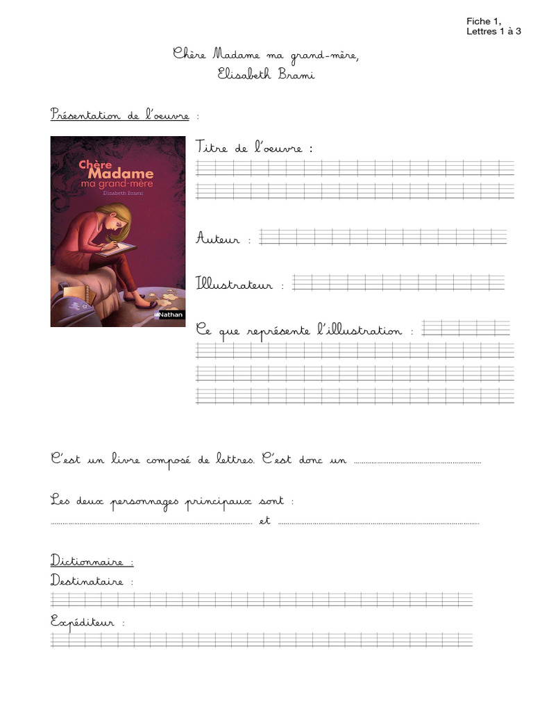 Questions Chere Madame Ma Grand Mere Fiche CM1 | PDF
