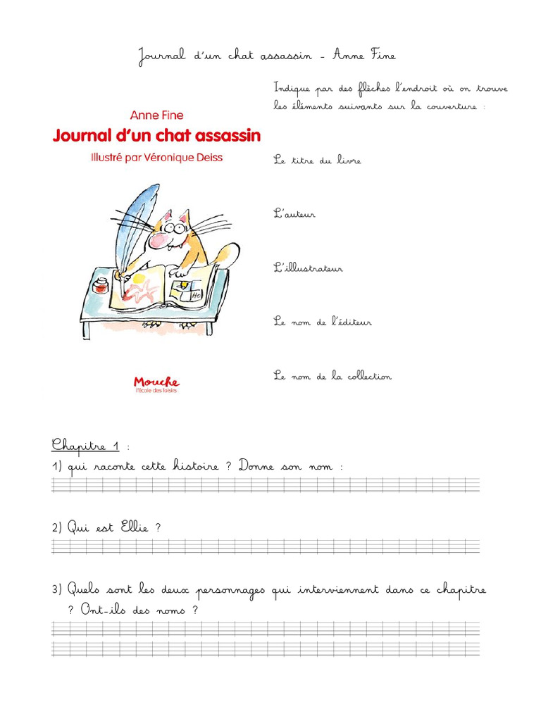 Questions Journal D'un Chat Assassin CM1 | PDF