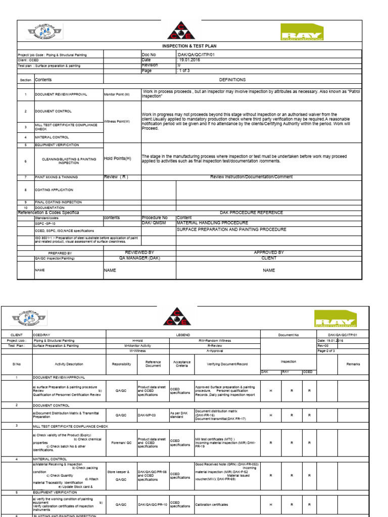 Ray Itp For Paiting | PDF | Verification And Validation | Industrial ...