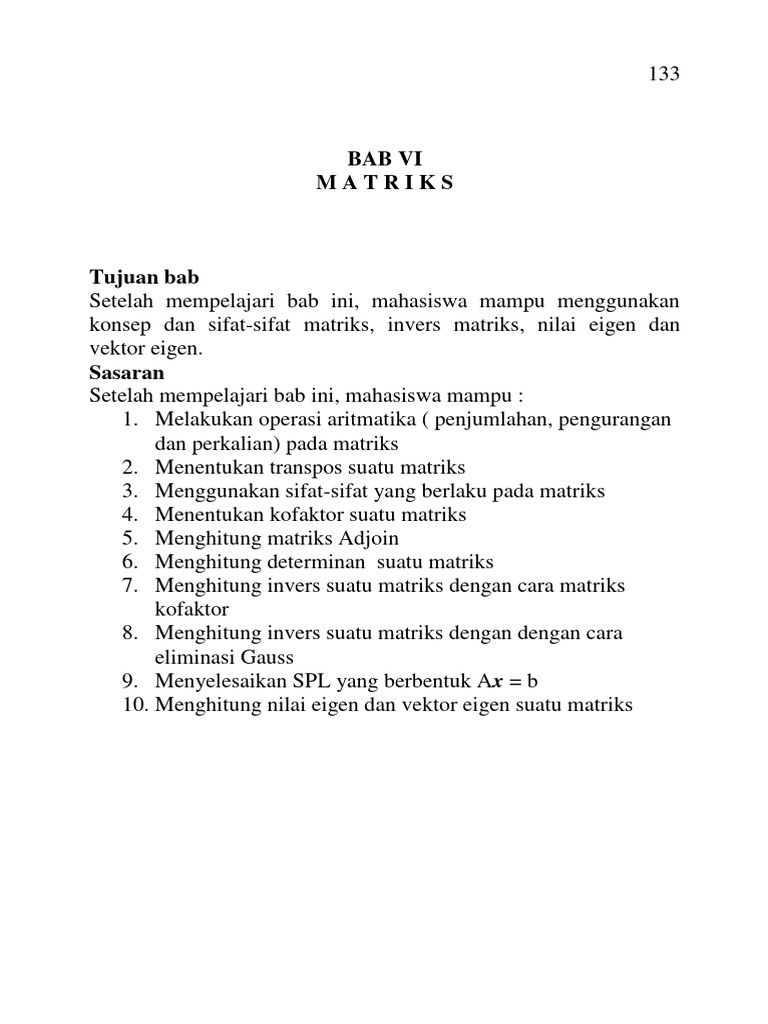 Bab 6 Matriks | PDF