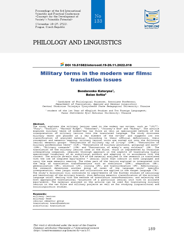 Military Terms in The Modern War Films Translation | PDF | Lexicon ...