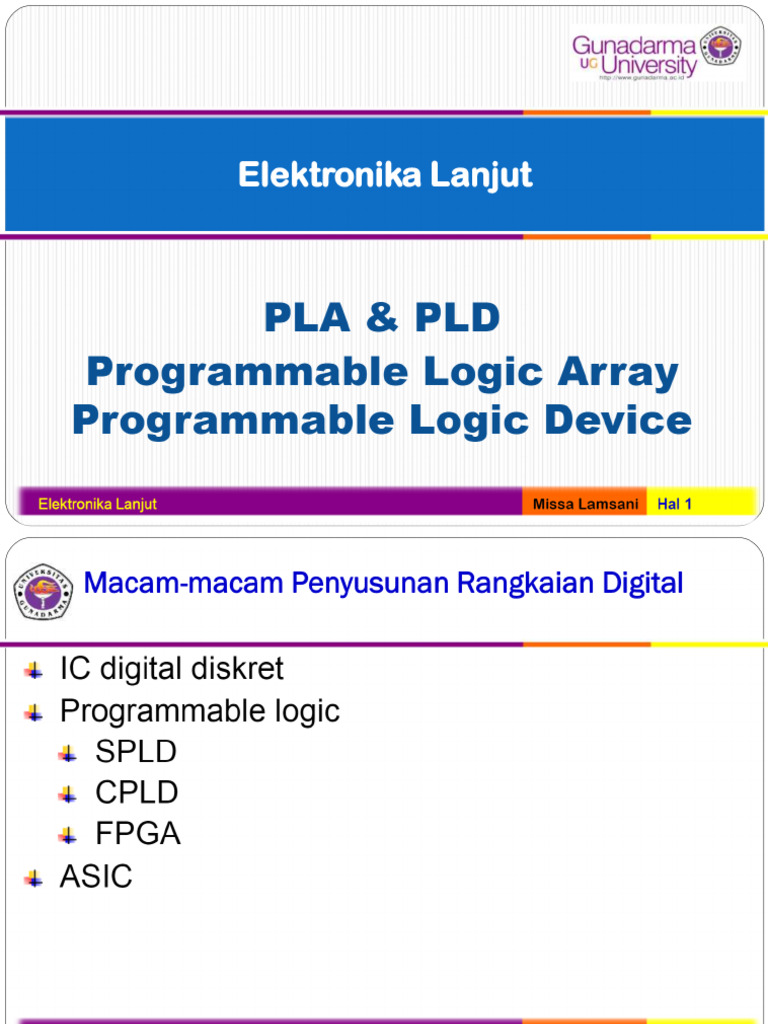 PLA & PLD Programmable Logic Array Programmable Logic Device PDF | PDF