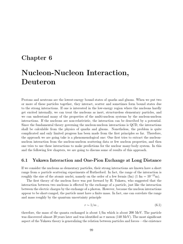 Chapter 6 | PDF | Nuclear Force | Fundamental Interaction