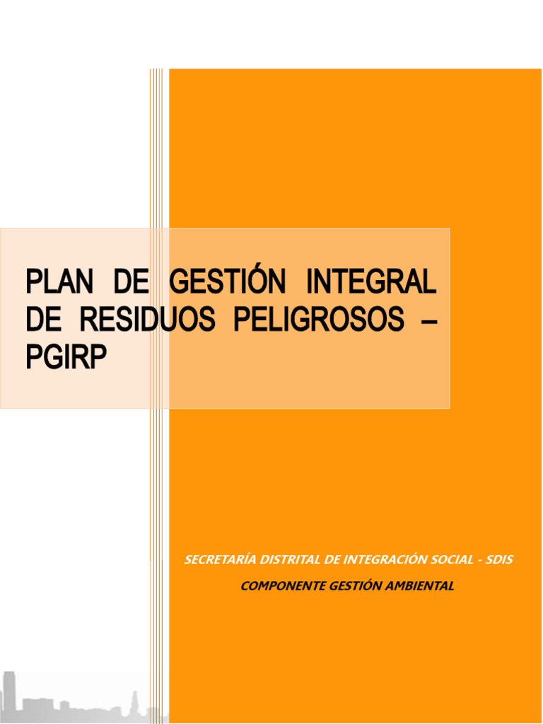 Pla Ga 004 v0 Gestion Integral Residuos Peligrosos | PDF | Residuos | Agua