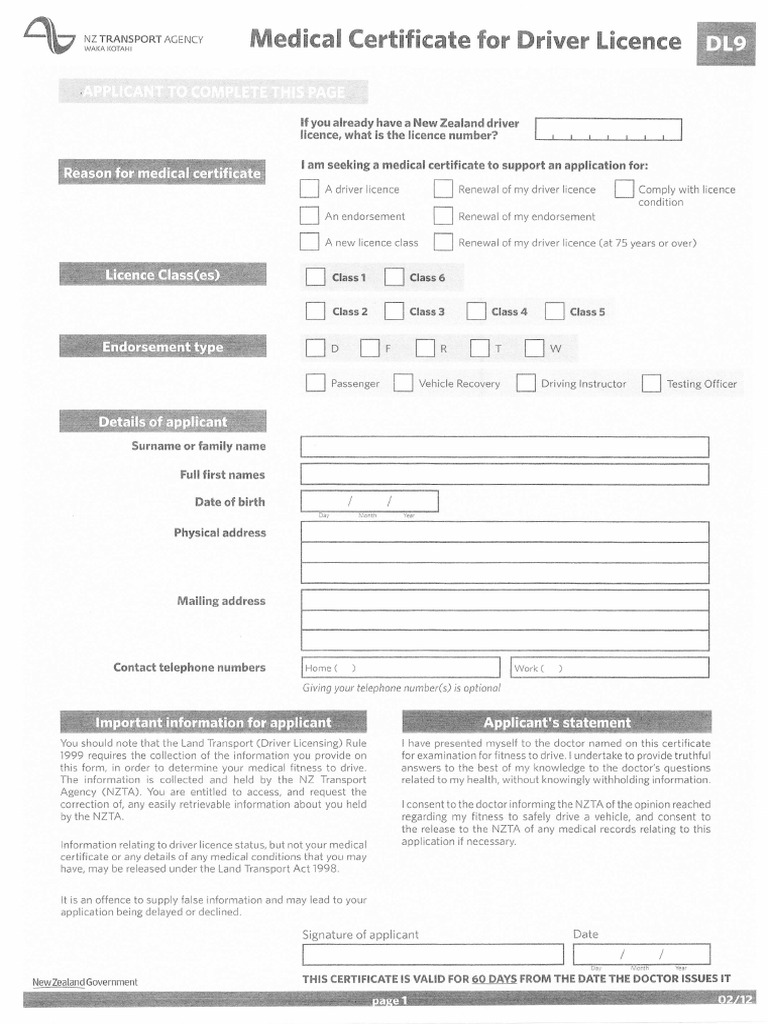 Drivers License Medical Certificate | PDF | Driver's License | Nervous ...