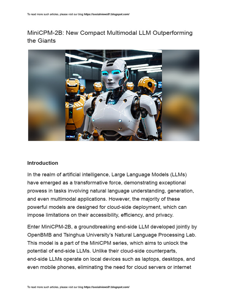 MiniCPM-2B: New Compact Multimodal LLM Outperforming the Giants | PDF ...