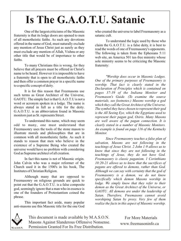 Gaotu | PDF | Freemasonry | God