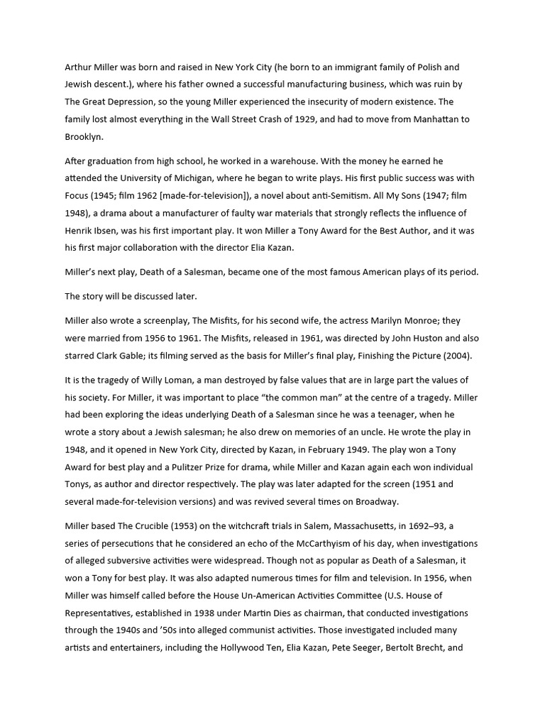 Arthur Miller - The Crucible - Horváth Abigél - Word | PDF