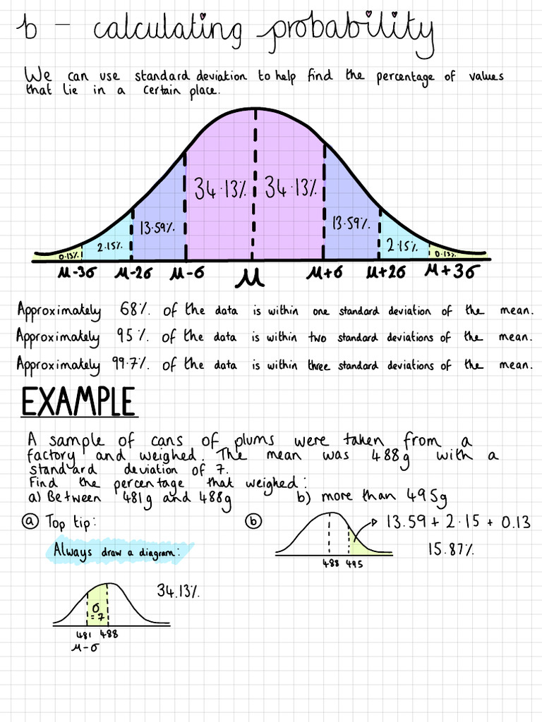 Notes B Calculating Probabilities | PDF | Mean | Standard Deviation