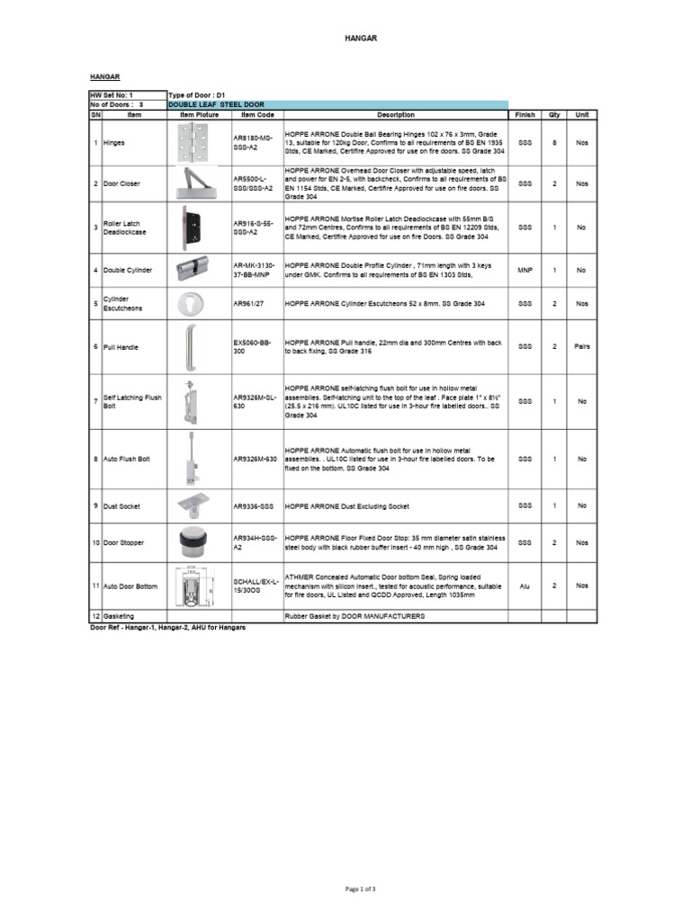 Hangar BLDG Rev 01 | PDF | Door | Architectural Elements