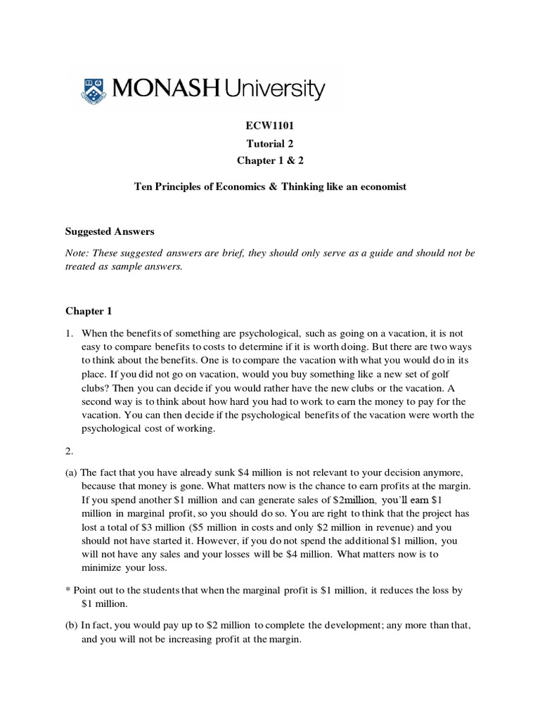 Tutorial 2, Week 2A | PDF | Economies | Economics