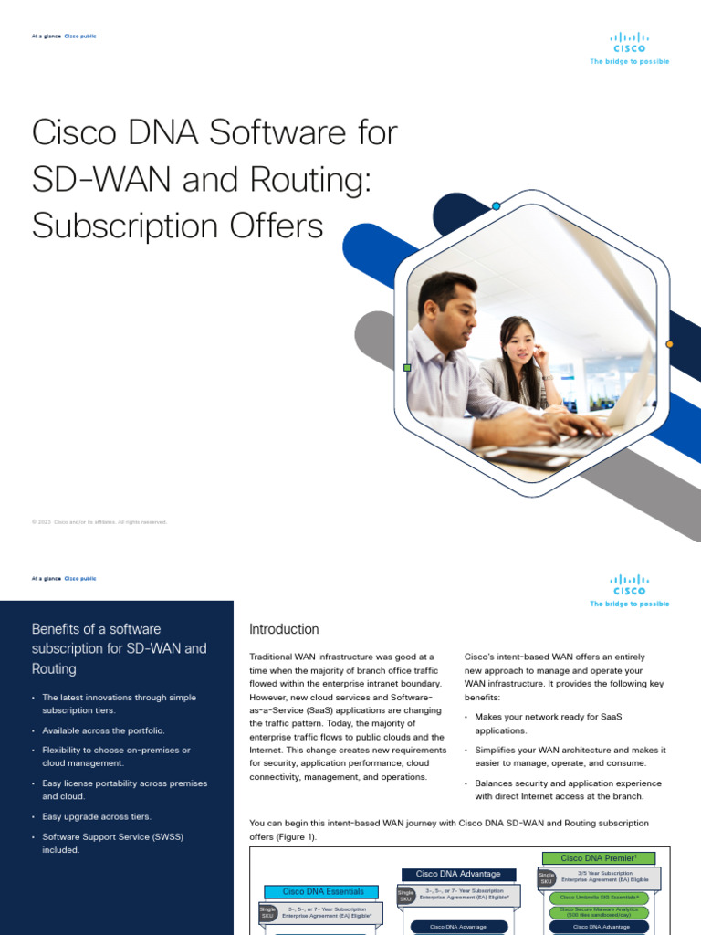 Cisco DNA Software For SD-WAN and Routing Subscription Offers At-a ...