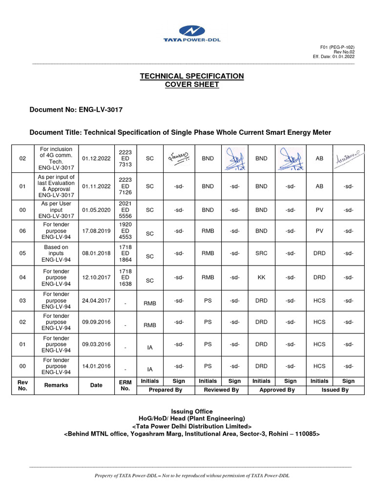 ENG-LV-3017-02_Technical Specification of Single Phase Whole Current ... ENG-LV-3017-02_Technical Specification of Single Phase Whole Current ...