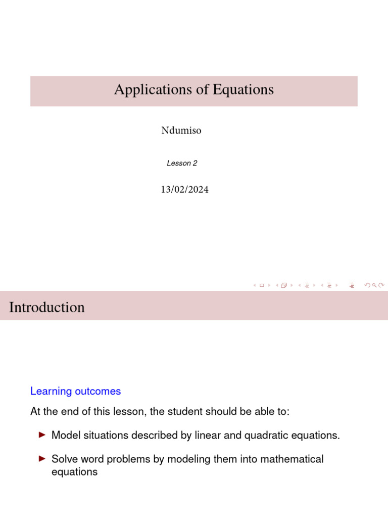 Introductions To Equations Lesson 1 Mths 113 | PDF | Equations | Profit ...