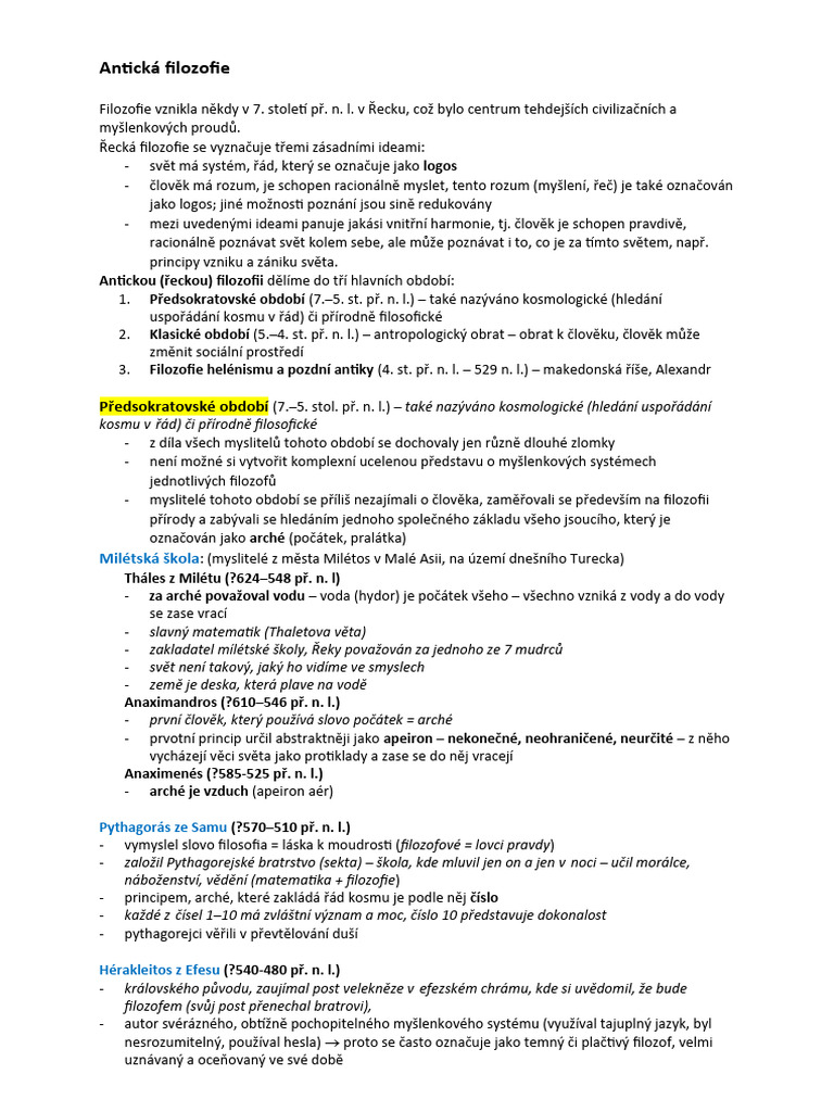 Antická Filozofie | PDF