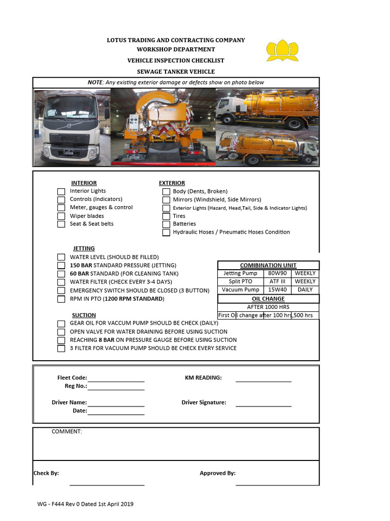 WG - F436 Vehicle-Equipment Maintenance Service Sheet | PDF | Pump | Vacuum