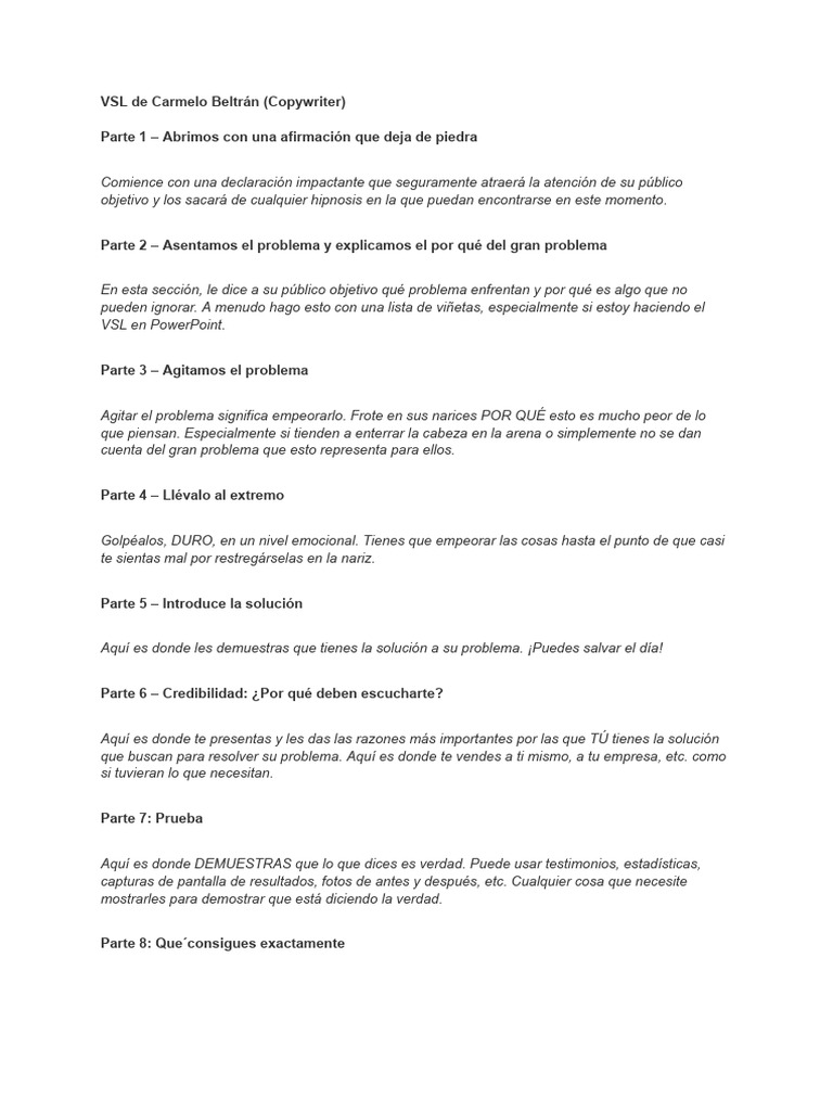 VSL Estructura | PDF