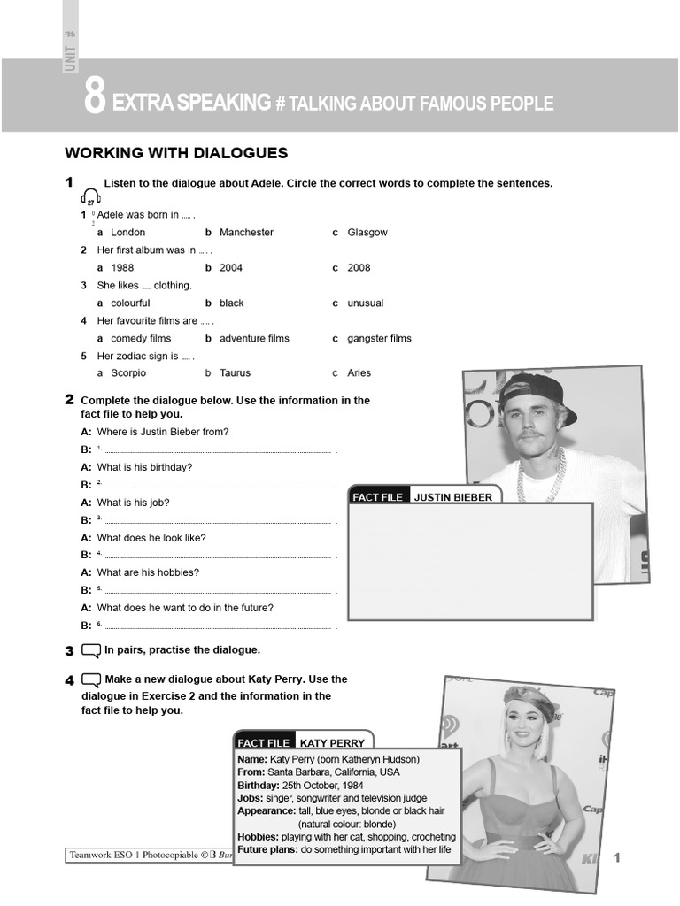 08teamwork1 ExtraSpeak Unit8 | PDF