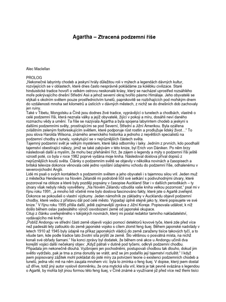 Agartha Ztracena Podzemni Rise | PDF