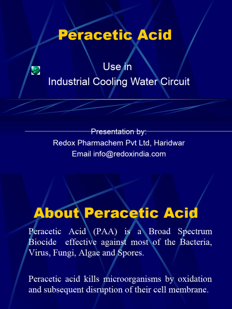 Peracetic Acid: Industrial Biocide Overview | PDF | Hydrogen Peroxide ...