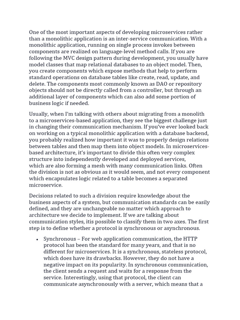 Synchronous and Asynchronous Communication | PDF | Representational State Transfer | Software Design