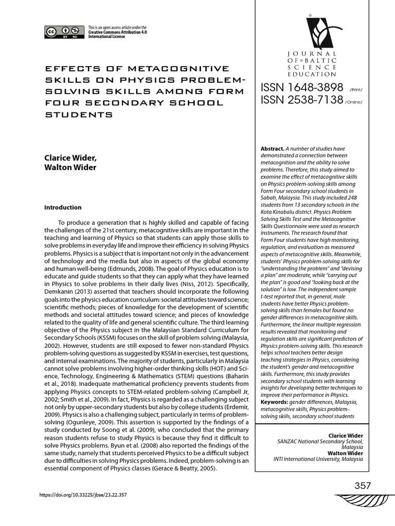 357-369.wider JBSE Vol.22 No.2 | PDF | Metacognition | Sampling ...