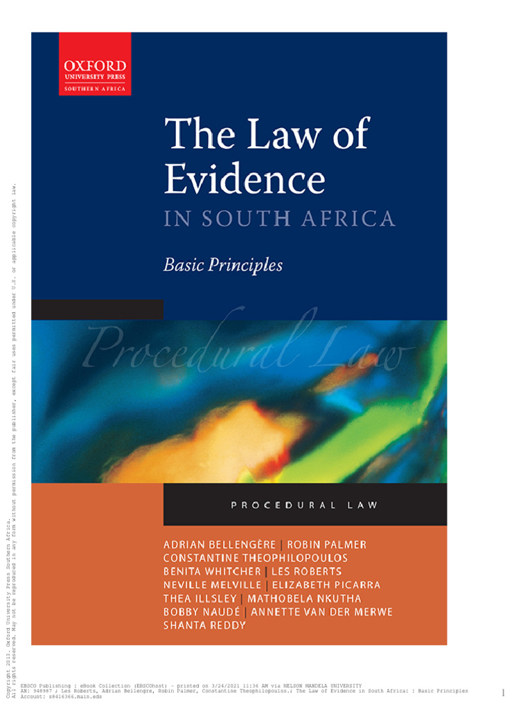 Law of Evidence - 2ed - Oxford Copy-1 | PDF | Evidence (Law) | Common Law