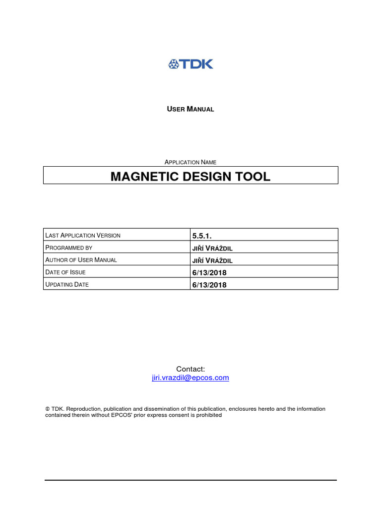 Manual MAGNETIC DESIGN TOOL | PDF | Inductance | Electrical Resistance And Conductance