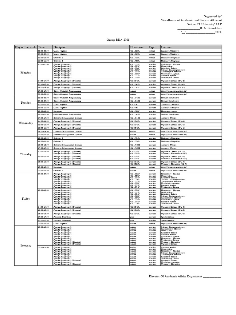 Schedule 1 Course 2 Trimester | PDF