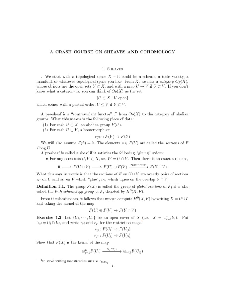0711 Sheavesandcohomology | PDF | Algebra | Mathematical Relations
