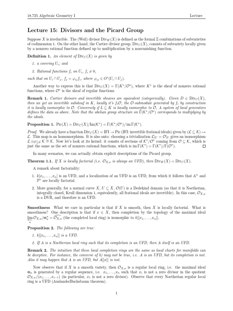 MIT18 725F15 Lec15 | PDF | Mathematical Objects | Functions And Mappings