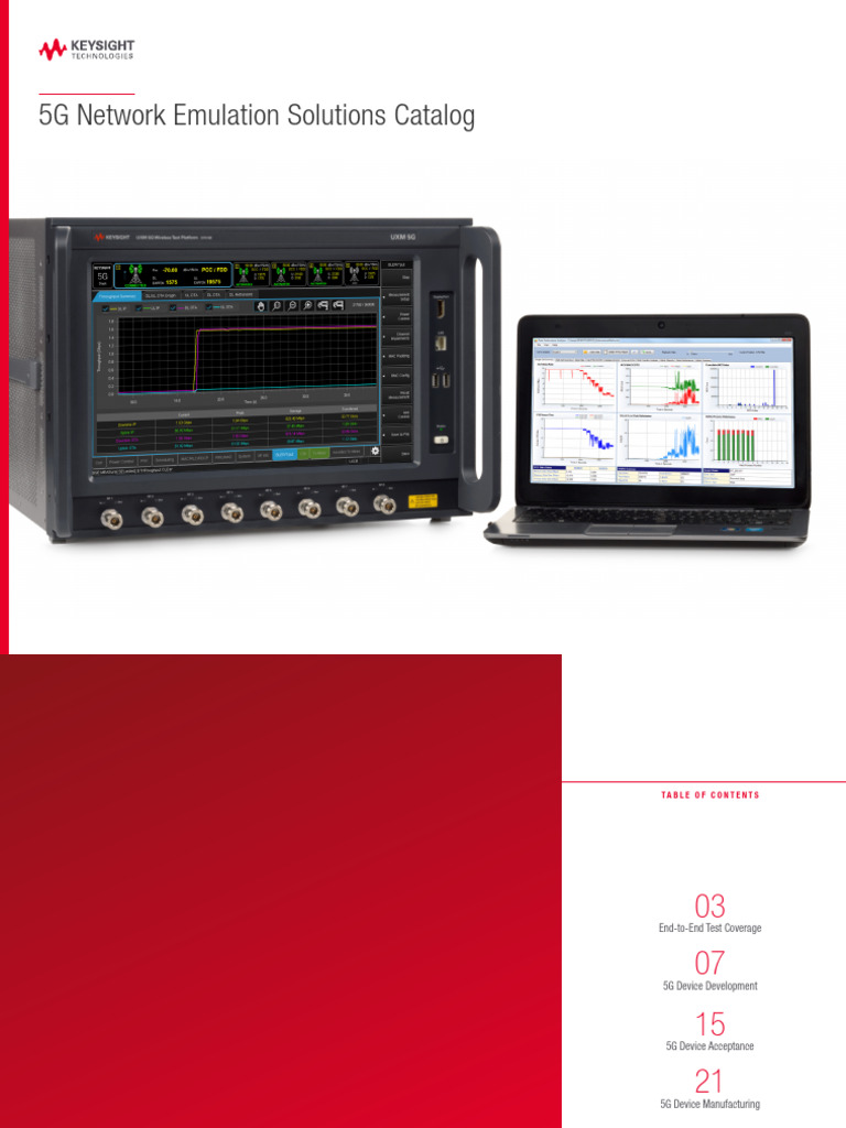 5G Network Emulation Solutions Catalog | PDF | Duplex (Telecommunications) | Cellular Network