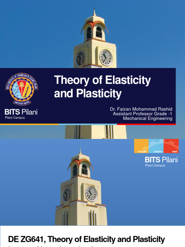 Lecture No-1 Elasticity & Plasticity | PDF | Deformation (Engineering) | Plasticity (Physics)