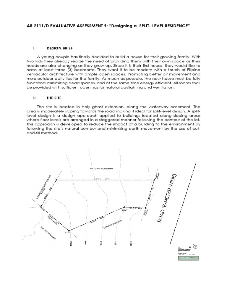 EVALUATIVE ASSESSMENT Designing A TW0-STOREY SPLITLEVEL RESIDENCE | PDF ...