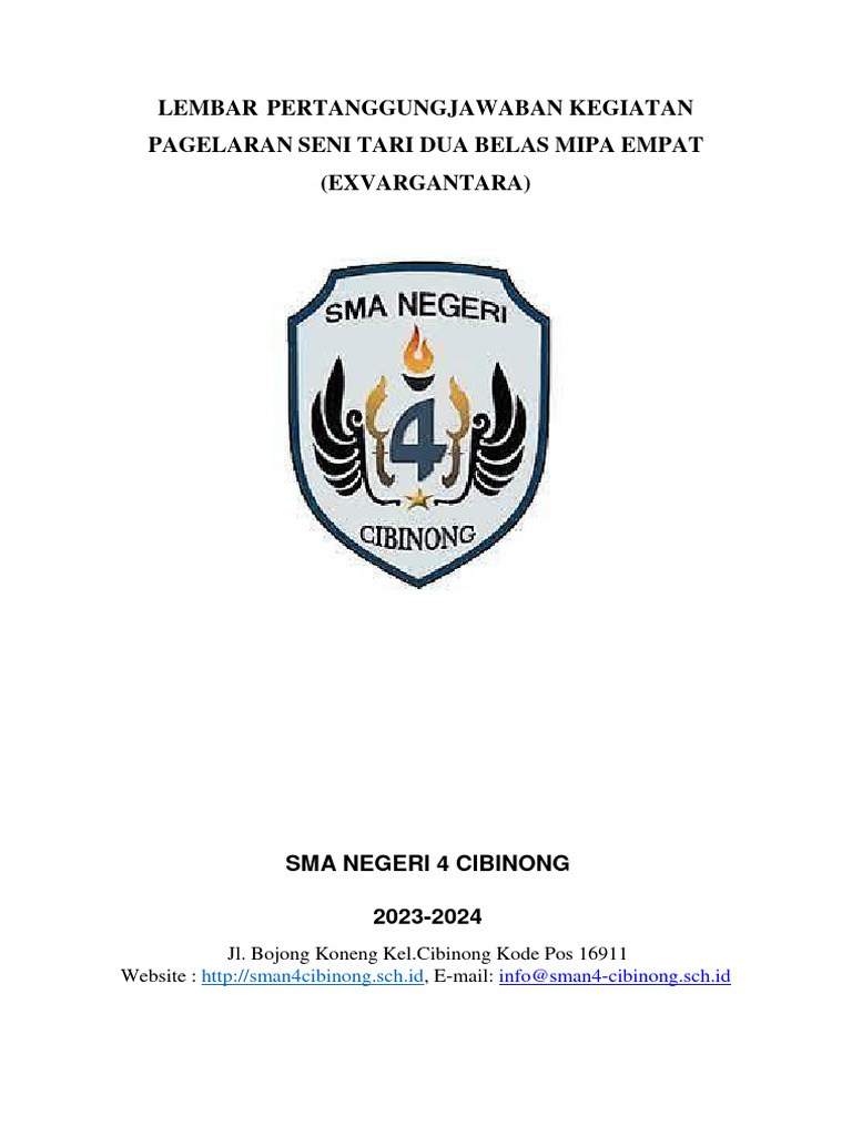 LPJ Pagelaran Seni Tari XII MIPA 4 | PDF