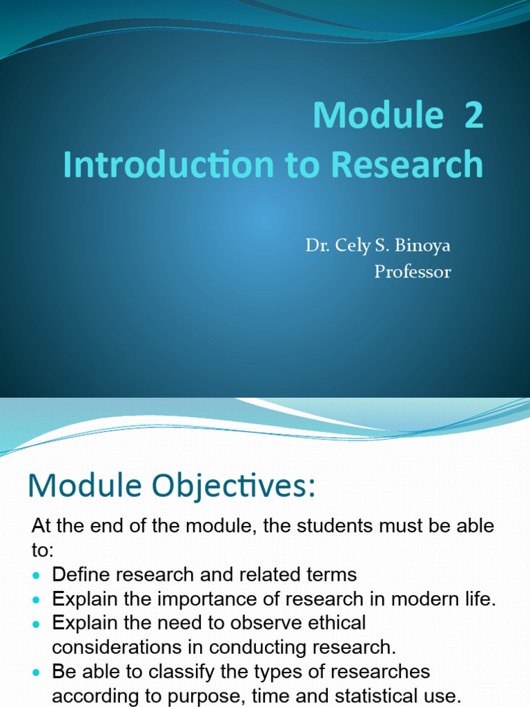 Module 2. Introduction To Research | PDF | Scientific Method | Experiment
