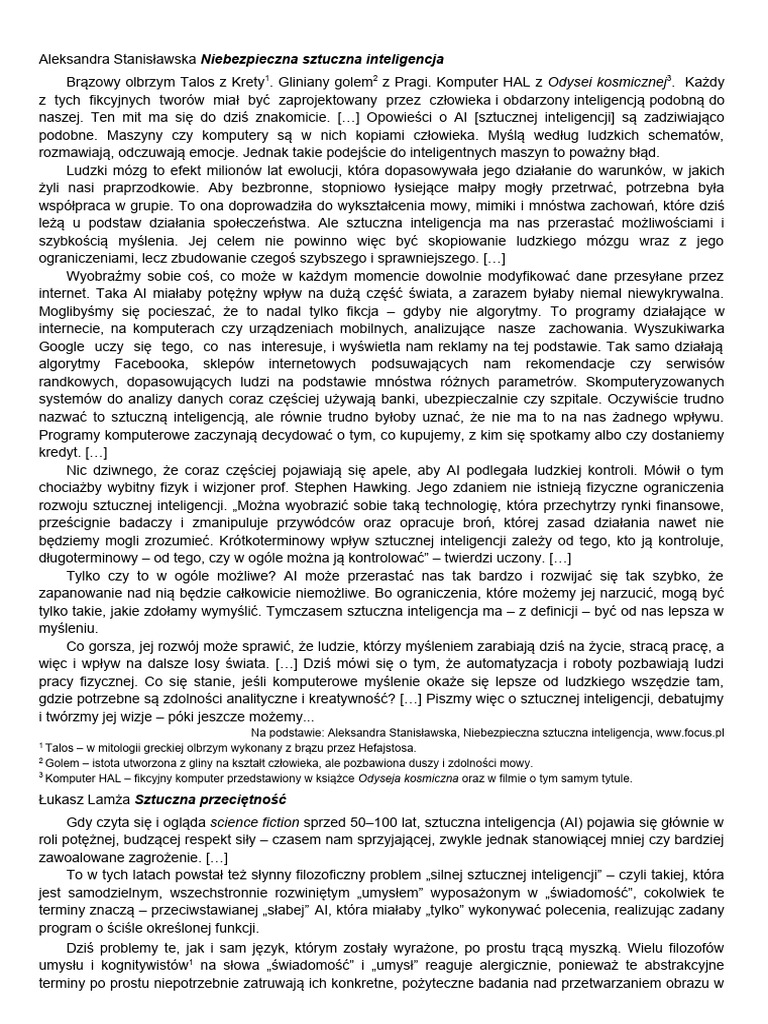 Stanisławska I Lamża Teksty 2 | PDF