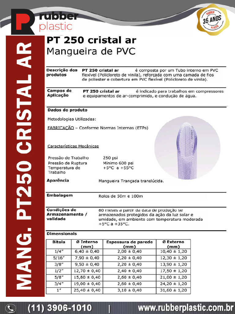 Mangueira pt250 Cristal | PDF
