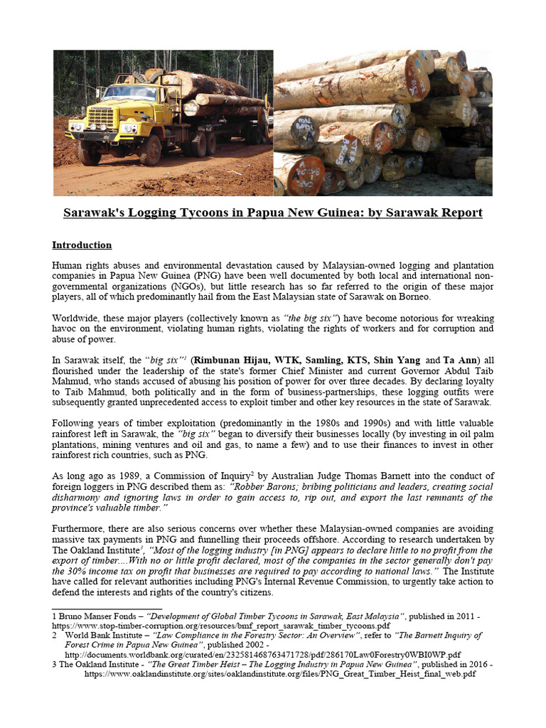 Sarawak's Logging Tycoons in PNG | PDF | Social Science