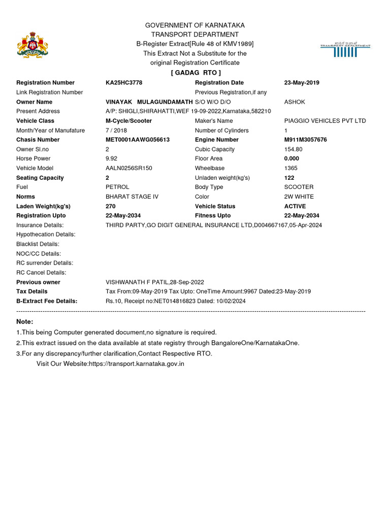 RTO RCExtract NET014816823 | PDF | Vehicle Technology | Wheeled Vehicles