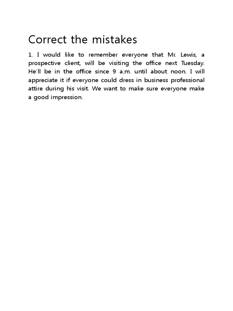 Correct The Mistakes | PDF