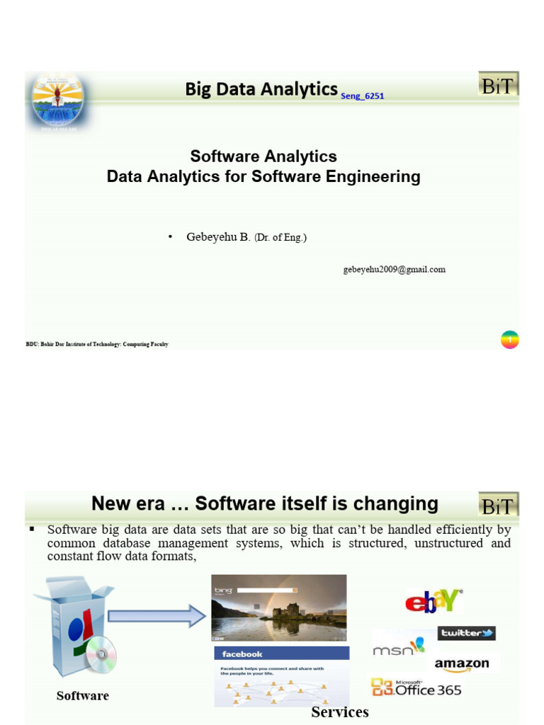 BD Lecture 2 Software Analytics | PDF | Computing | Software