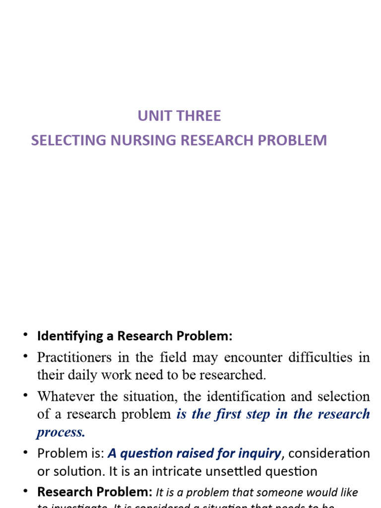 Selecting Nursing Research Problems | PDF | Science | Methodology
