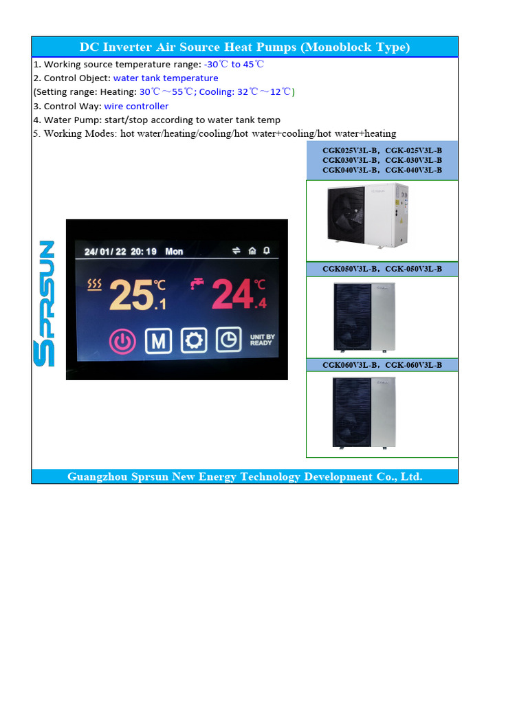 SPRSUN B Series R32 Heat Pump | PDF | Heat Pump | Heat Exchanger