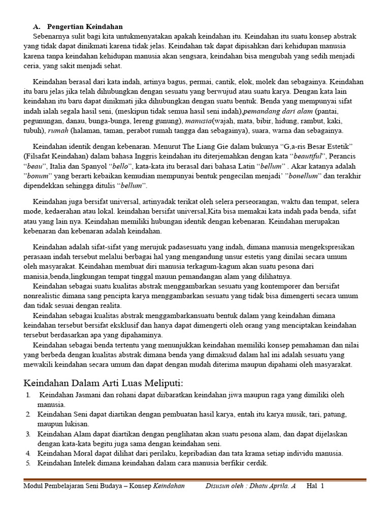 Soal GAME PUZZLE Pengertian Keindahan | PDF | Ilmu Sosial