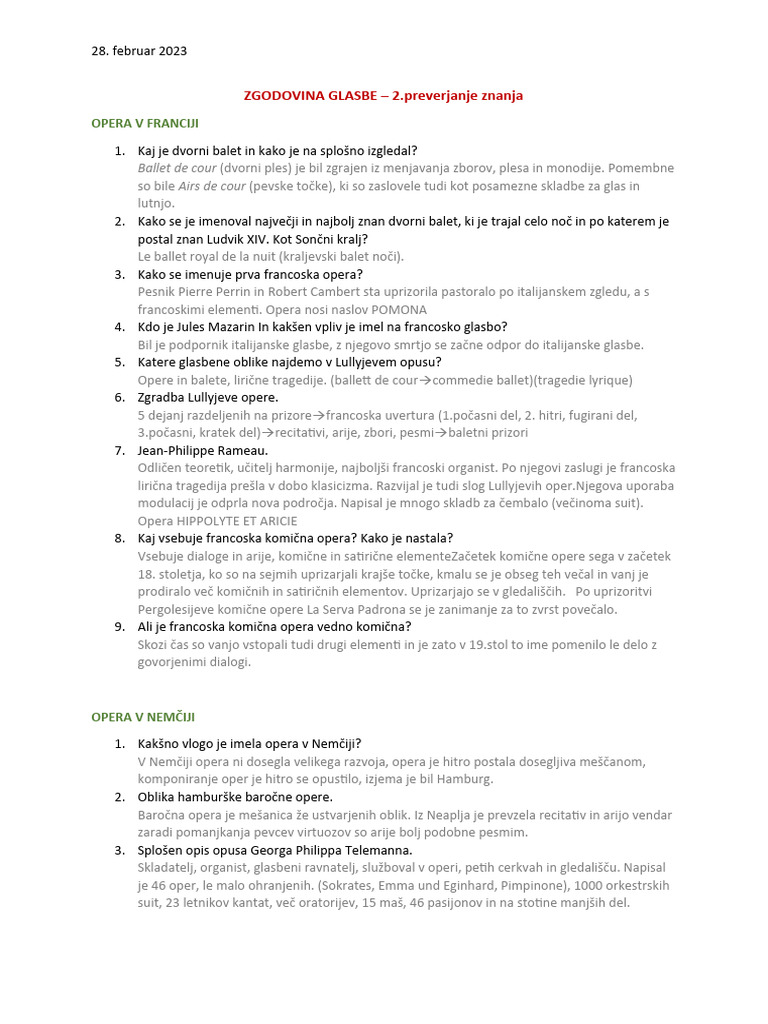 Preverjanje Znanja 2, 3.letnik | PDF