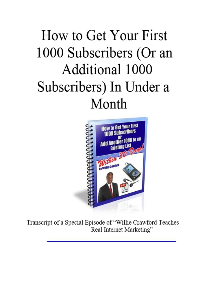 Grow Your First 1000 Subscribers Fast | PDF | Search Engine ...