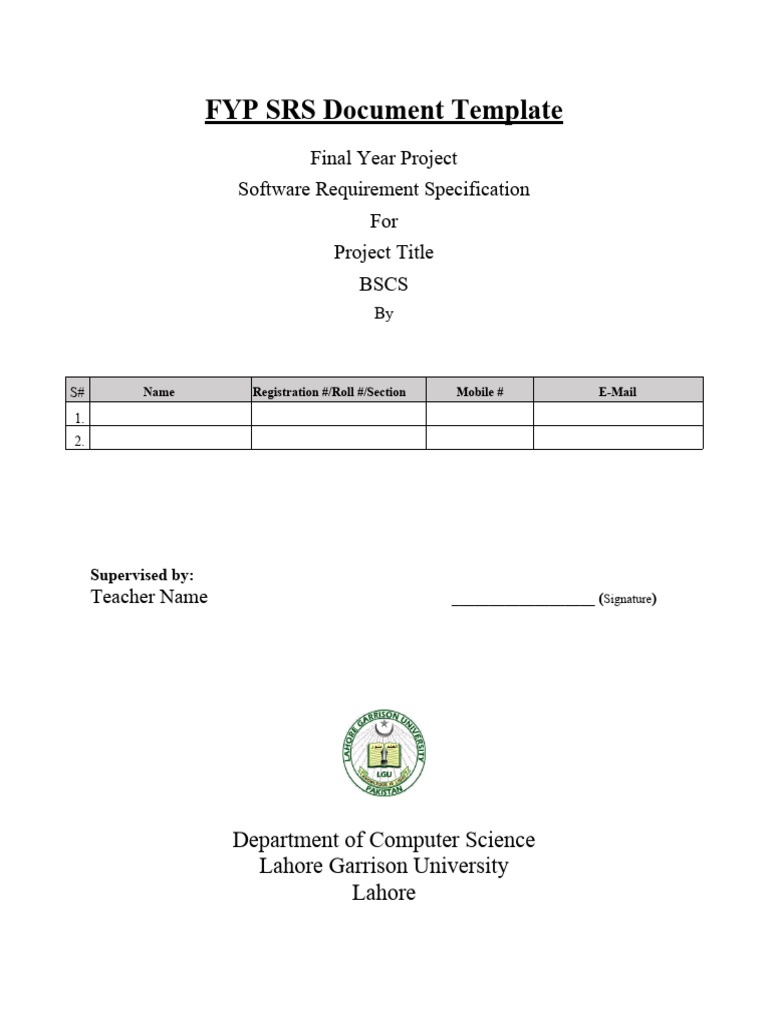 SRS Template (OBE Based) | PDF | User Interface | Application Software